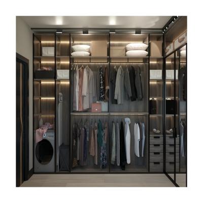 China Home Bedroom Set Furniture Customized Glass Sliding Door Wardrobe with Modern Design for sale
