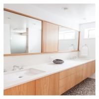 China Modern Design Dark Wood Grain Bathroom Cabinet with Wall Mount and Plywood Door Panel for sale