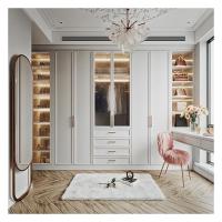 China End Modular Walk-In Wardrobe Modern Wooden Bedroom Closet with Folded Design Style for sale