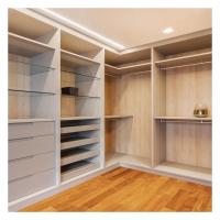 China End Modular Walk-In Wardrobe Modern Wooden Bedroom Closet with Folded Design Style for sale