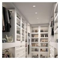 China End Modular Walk-In Wardrobe Modern Wooden Bedroom Closet with Folded Design Style for sale