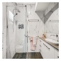 China Customized Color High Gloss Acrylic Bathroom Cabinet with Double Sink and Wall Mount for sale