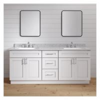 China Modern Style Customized Color Shaker Lacquered Bathroom Cabinet with Ceramic Countertop for sale