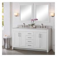 China Modern Style Customized Color Shaker Lacquered Bathroom Cabinet with Ceramic Countertop for sale
