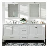 China Modern Style Customized Color Shaker Lacquered Bathroom Cabinet with Ceramic Countertop for sale