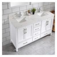 China Modern Style Customized Color Shaker Lacquered Bathroom Cabinet with Ceramic Countertop for sale