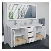 China Modern Style Customized Color Shaker Lacquered Bathroom Cabinet with Ceramic Countertop for sale