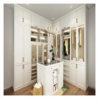 China European Solid Wood Walk In Closet Cabinets Customized for Home Bedroom Set Furniture for sale