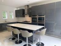 China House Kitchen Glossy Kitchen Cabinet with HDF Door Material and Modern Style Design for sale