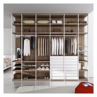 China Customized Wooden Modern Walk In Wardrobe with High End Lacquer Panel Storage Solution for sale