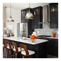 China Customized Ral Color Chart Black Lacquer Finish Modern Solid Wood Cabinets for Apartments for sale