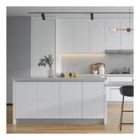 China White Glossy Solid Wood Cabinets Cabinet Type Modular Kitchen Cabinets CAD/3D Freely for sale