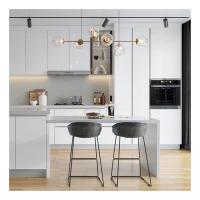 China White Glossy Solid Wood Cabinets Cabinet Type Modular Kitchen Cabinets CAD/3D Freely for sale
