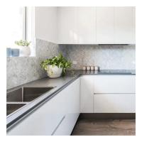 China White Glossy Solid Wood Cabinets Cabinet Type Modular Kitchen Cabinets CAD/3D Freely for sale
