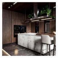 China Full Bullnose Countertop Edging Black Matte Lacquer Finish Solid Wood Modular Cabinet for sale
