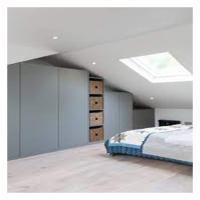 China Wooden Stylish Minimalist Dark Lacquer Matte Modern Bedroom Wardrobe With Pull Out Doors for sale