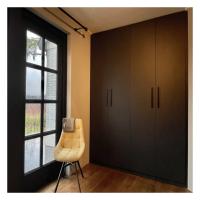 China Wooden Stylish Minimalist Dark Lacquer Matte Modern Bedroom Wardrobe With Pull Out Doors for sale