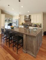 China Solid Wood European Kitchen Cabinets with Custom-made Design and Flat Edge Countertop for sale