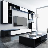 China Adjustable Wooden Wall Mounted TV Stand Unit for Luxury Modern Living Room Design for sale