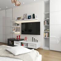 China Adjustable Wooden Wall Mounted TV Stand Unit for Luxury Modern Living Room Design for sale