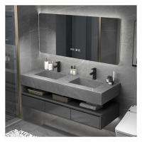 China Wall Mounted Modern Design Dark Lacquered Bathroom Cabinet for Apartments and Hotels for sale