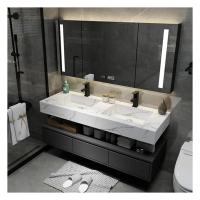 China Wall Mounted Modern Design Dark Lacquered Bathroom Cabinet for Apartments and Hotels for sale