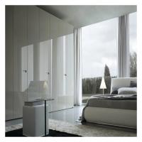 China Home Furniture Glossy Acrylic Panel Solid Wood Bedroom Wardrobe with Black Glass Door for sale
