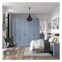 China Home Furniture Glossy Acrylic Panel Solid Wood Bedroom Wardrobe with Black Glass Door for sale