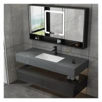 China Wall Mounted Modern Design Dark Lacquered Bathroom Cabinet for Apartments and Hotels for sale