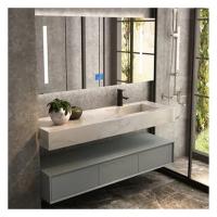 China Wall Mounted Modern Design Dark Lacquered Bathroom Cabinet for Apartments and Hotels for sale