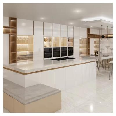 China Minimalist Design Modern Kitchen Cabinet Accessories Veneer and Lacquer Finished Doors for sale
