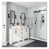 China Shaker Style White Lacquer Super Waterproof Large Size Bathroom Cabinet Vanity Combo for sale