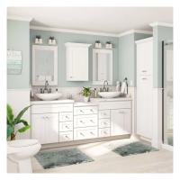 China Shaker Style White Lacquer Super Waterproof Large Size Bathroom Cabinet Vanity Combo for sale