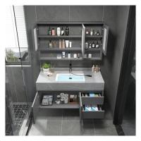 China Customized Single Bathroom Vanity with Smart Mirror Minimalist Solid Wood Cabinet for sale