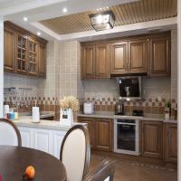 China Stylish European Style Kitchen Furniture with Quartz Stone Countertop and Reasonable for sale