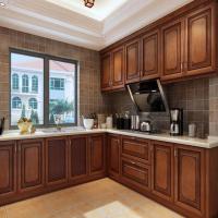 China Stylish European Style Kitchen Furniture with Quartz Stone Countertop and Reasonable for sale