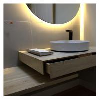 China Modern Style Melamine Board Counter Top Basin Bathroom Vanity with Handle-Free Design for sale