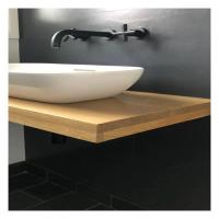 China Modern Style Melamine Board Counter Top Basin Bathroom Vanity with Handle-Free Design for sale
