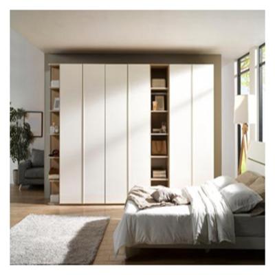 China Customisable end White Melamine Finished PANEL Wood Style Wardrobe for Master Bedroom for sale