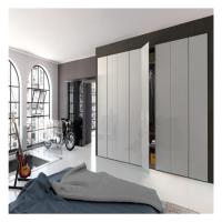 China Customisable end White Melamine Finished PANEL Wood Style Wardrobe for Master Bedroom for sale