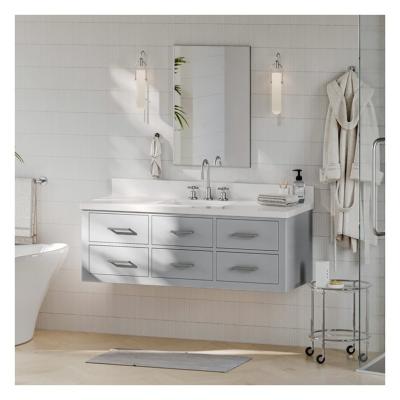China Modern Style Floating Bathroom Vanity with Simple White Finish and Waterproof Plywood for sale