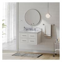 China Modern Style Floating Bathroom Vanity with Simple White Finish and Waterproof Plywood for sale