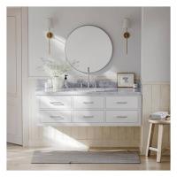 China Modern Style Floating Bathroom Vanity with Simple White Finish and Waterproof Plywood for sale