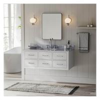 China Modern Style Floating Bathroom Vanity with Simple White Finish and Waterproof Plywood for sale