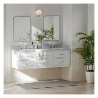 China Modern Style Floating Bathroom Vanity with Simple White Finish and Waterproof Plywood for sale
