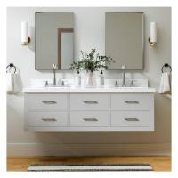 China Modern Style Floating Bathroom Vanity with Simple White Finish and Waterproof Plywood for sale