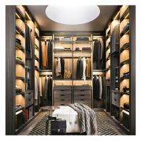 China High End Customised Modern Style Walk-in Solid Wood Wardrobe with Lighting Design for sale