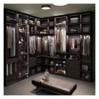 China High End Customised Modern Style Walk-in Solid Wood Wardrobe with Lighting Design for sale