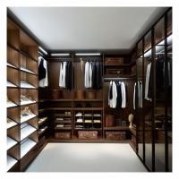 China High End Customised Modern Style Walk-in Solid Wood Wardrobe with Lighting Design for sale
