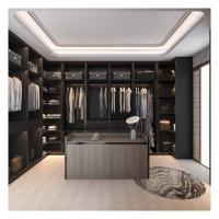 China High End Customised Modern Style Walk-in Solid Wood Wardrobe with Lighting Design for sale